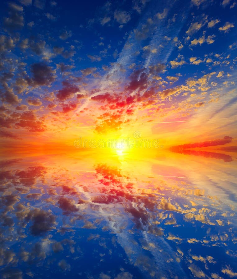 Nice sunset over lake stock image. Image of bright, nature - 40668013