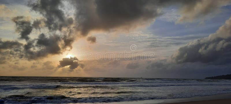 Nice sunset over the ocean stock image. Image of ocean - 192812695