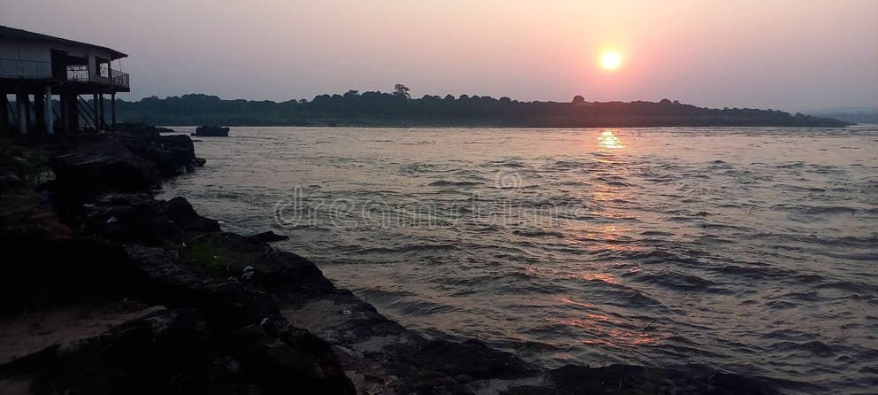 Nice Sunset Reflecting on Congo River Stock Image - Image of sunset ...