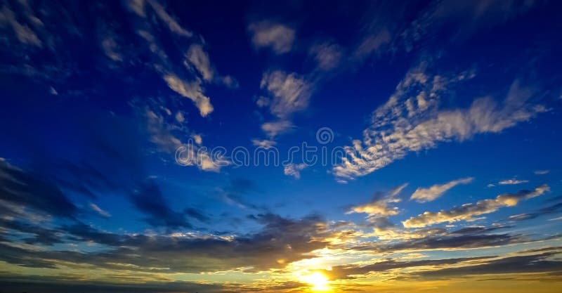 Nice Sunset Sky at Blue Sky Stock Image - Image of clouds, nice: 101990063
