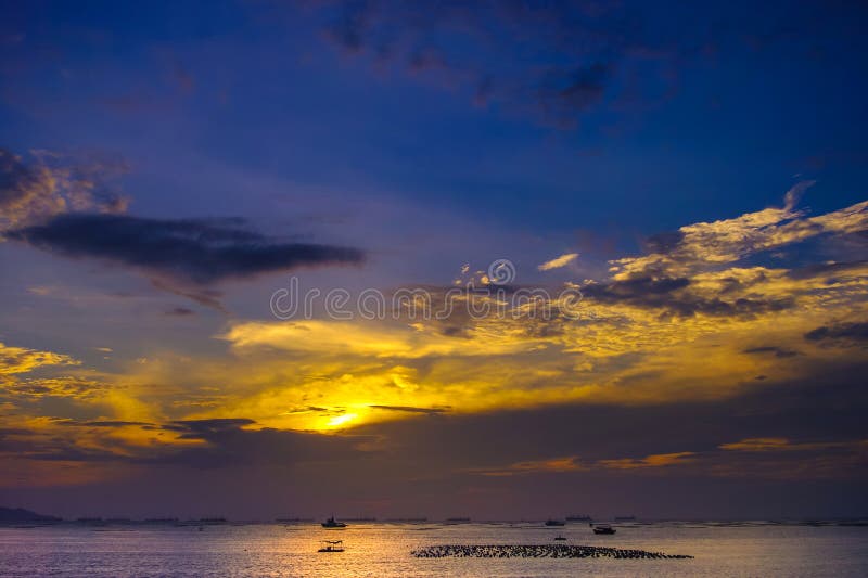 Nice sunset sky at sea stock photo. Image of evening - 85875464