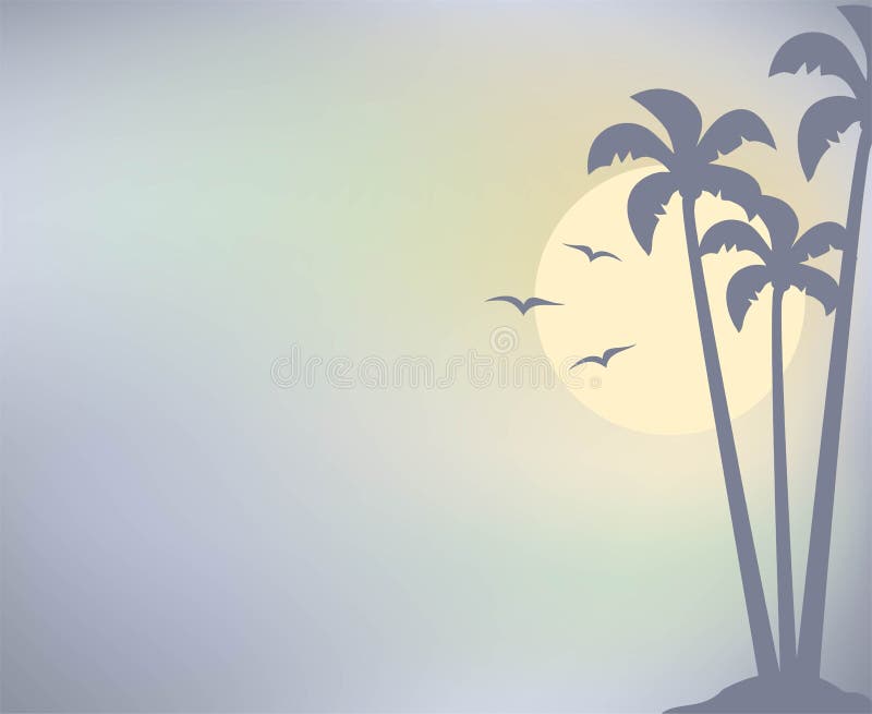 Nice Sunset Summer Scene Design Stock Illustration - Illustration of ...