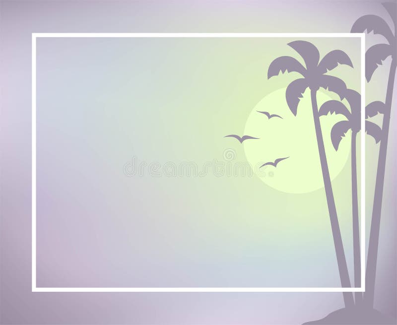 Nice Sunset Summer Scene Design Stock Vector - Illustration of creative ...