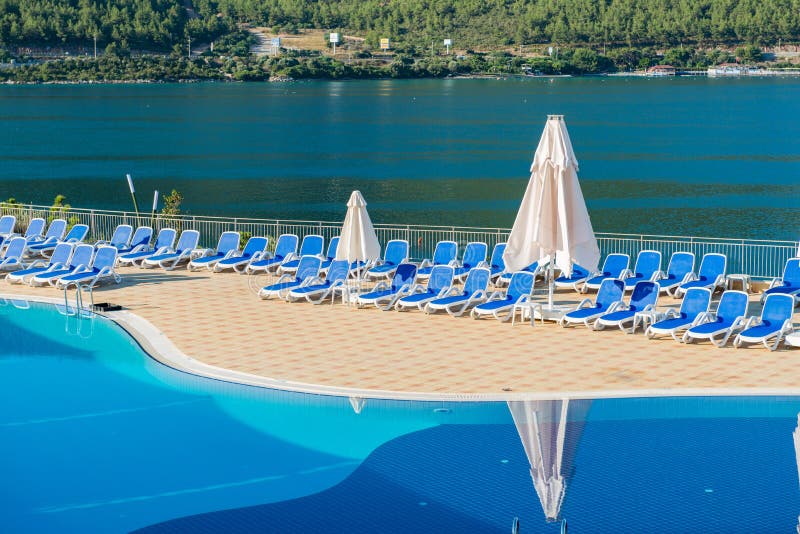 The Nice Swimming Pool Outdoors on Bright Summer Day Stock Photo ...