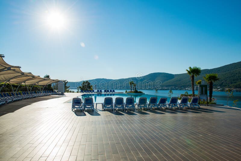The Nice Swimming Pool Outdoors on Bright Summer Day Stock Photo ...