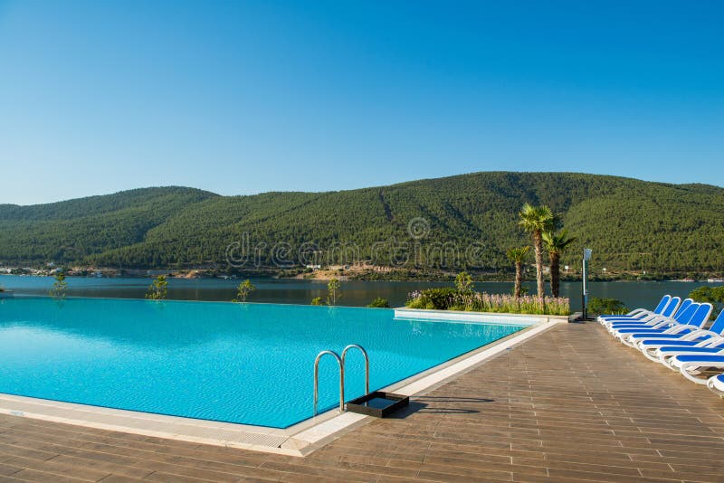 The Nice Swimming Pool Outdoors on Bright Summer Day Stock Photo ...