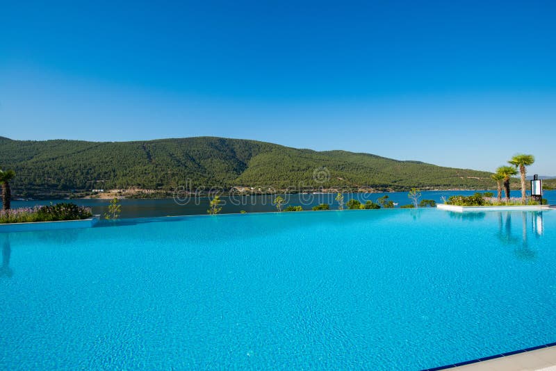 The Nice Swimming Pool Outdoors on Bright Summer Day Stock Image ...