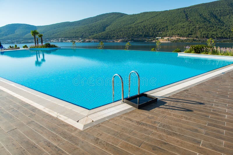 The Nice Swimming Pool Outdoors on Bright Summer Day Stock Image ...