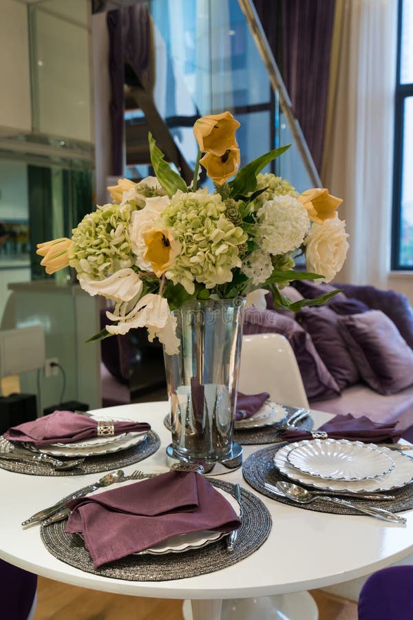 Nice tableware stock photo. Image of indoor, flower, modern - 70858778