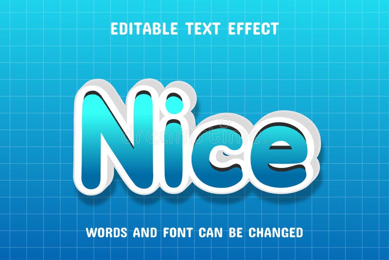 Nice text - 3d text effect stock vector. Illustration of lettering ...
