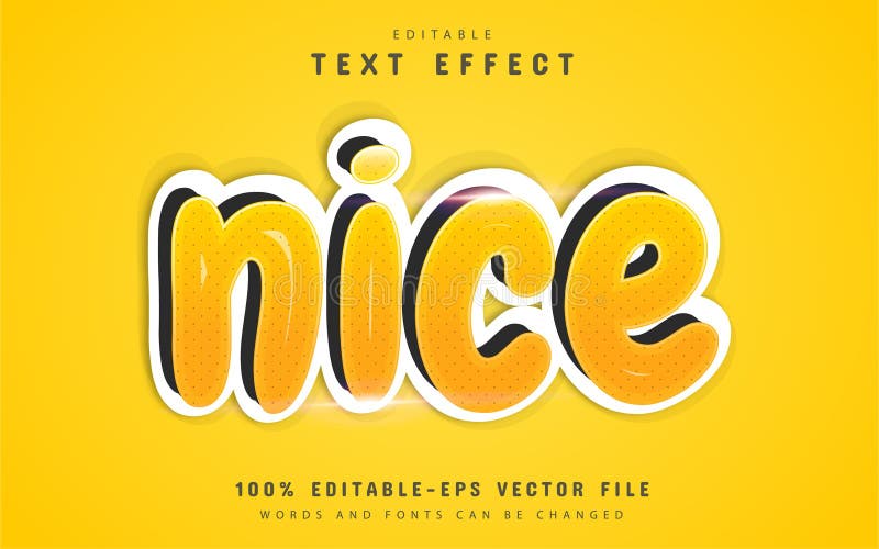 Nice Text Effect with Yellow Gradient Stock Vector - Illustration of ...
