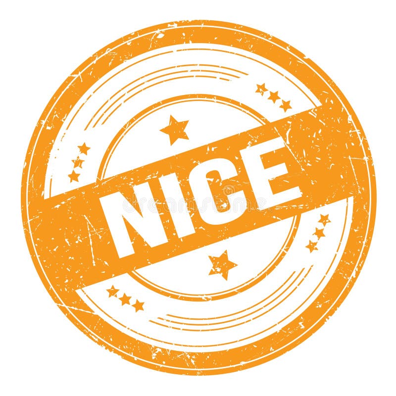 NICE Text on Orange Round Grungy Stamp Stock Illustration ...