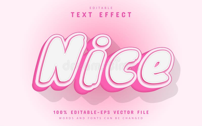 Nice Text, Pink Style Text Effect Stock Vector - Illustration of pink ...