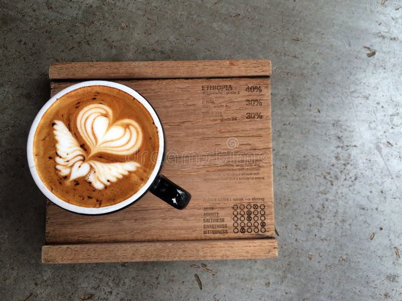 Nice Texture of Latte Art on Hot Latte Coffee Stock Image - Image of ...