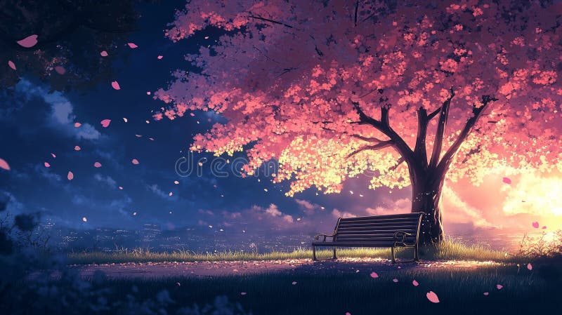 Nice Theme Anime Background Stock Image - Image of foliage, flora ...