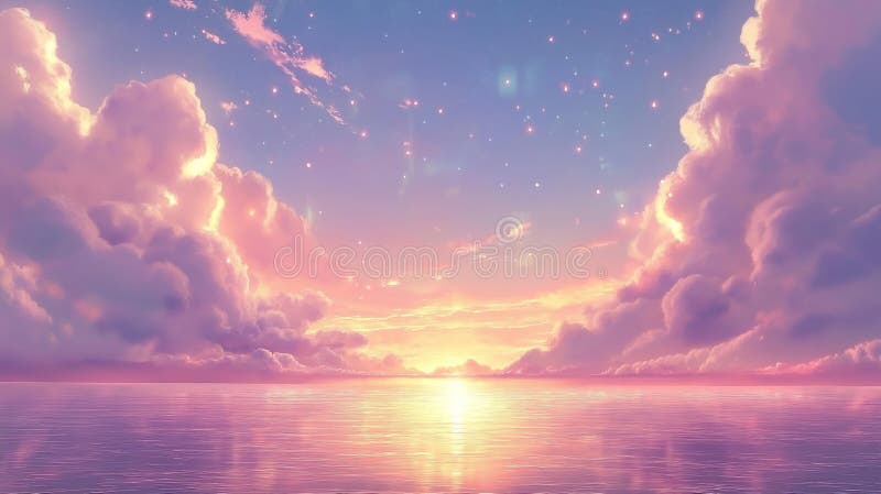 Nice Theme Anime Background Stock Photo - Image of summer, sunset ...