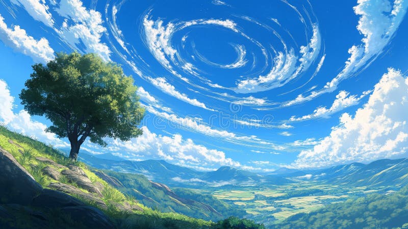 Nice Theme Anime Background Stock Photo - Image of wallpaper, cloud ...