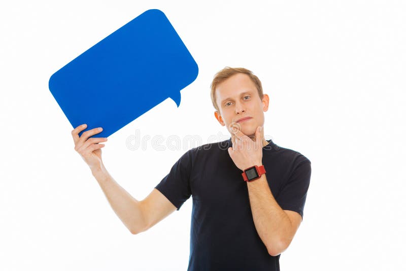 Nice Thoughtful Man Thinking about the Question Stock Image - Image of ...