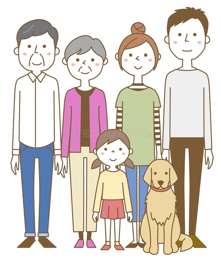 Nice Three Generation Family Stock Vector - Illustration of three, male ...