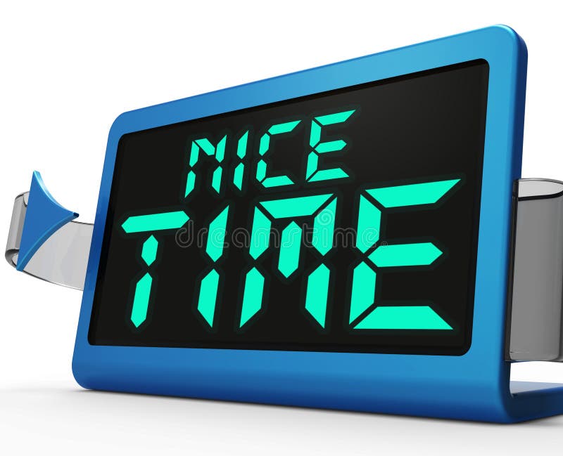 Nice Time Clock Means Enjoyable and Pleasant Experience Stock ...