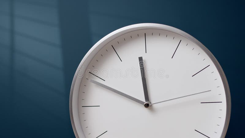 Nice Time-lapse Metal Hands of White Clock Go Forward. Wall Clock ...