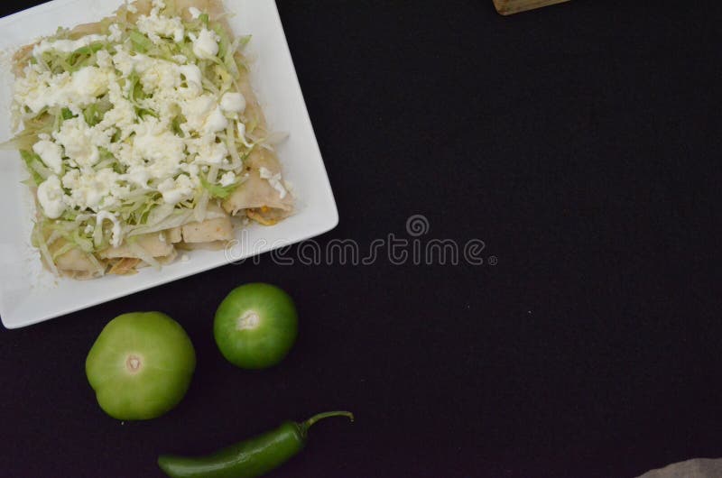 Nice Traditional Mexican Dish with Its Ingredients Stock Image - Image ...