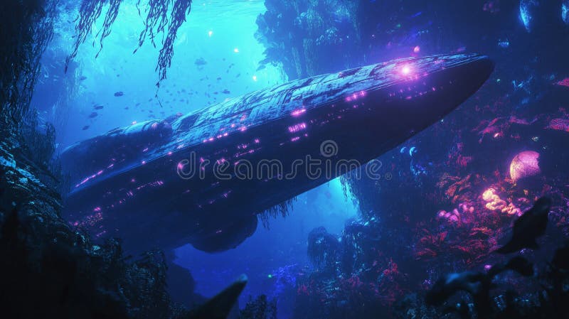 Nice Underwater Anime Theme Background for Wallpaper Stock Image ...