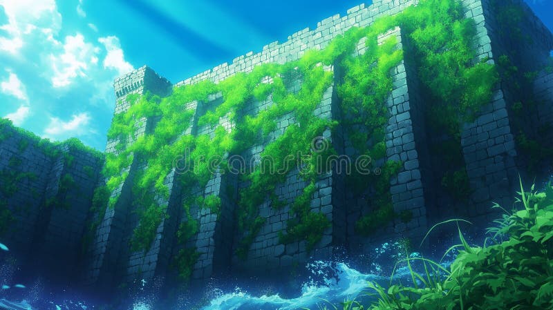 Nice Underwater Anime Theme Background for Wallpaper Stock Image ...