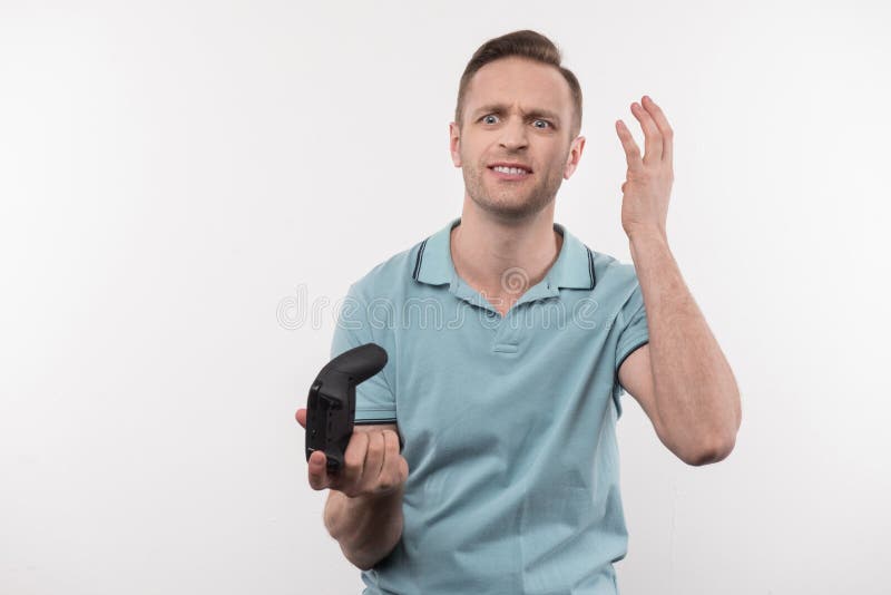 Nice Upset Man Losing the Game Stock Photo - Image of emotion ...
