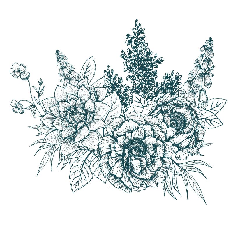 Nice vector flowers stock vector. Illustration of digitalis - 62600741