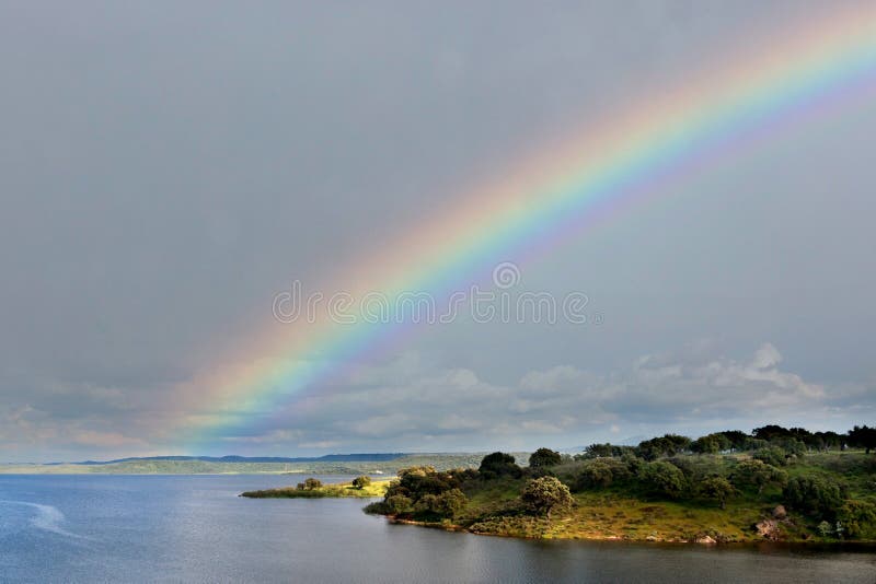 Rainbow stock image. Image of landscape, phenomenon, backgrounds - 1677183