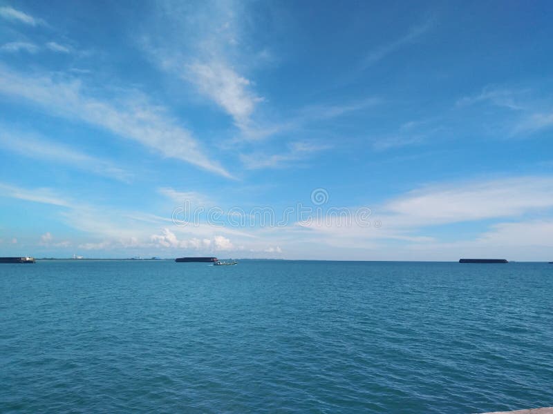Nice View of the Blue Sky and the Ship Stock Image - Image of island ...