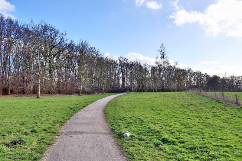 Nice View on Footpaths in a Northern German Landscape Stock Photo ...