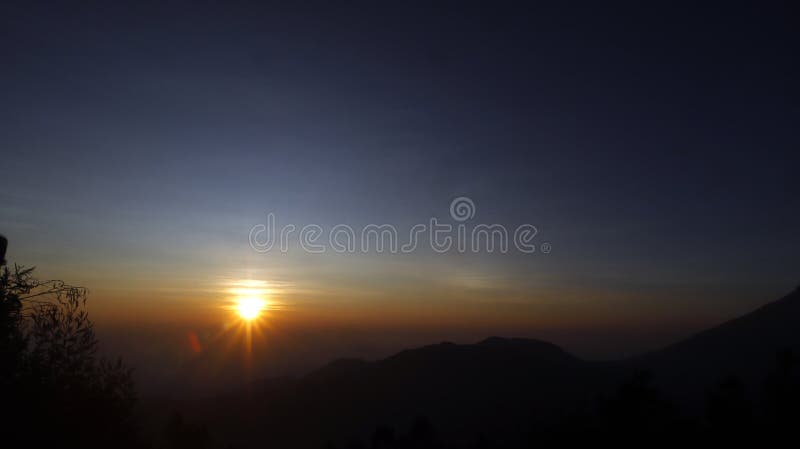 Sunrise at Si Kunir, Dieng, Central Java, Indonesia Stock Photo - Image ...