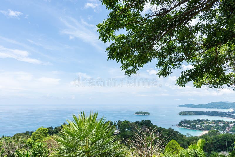 Nice View with Green Tree and Show of Shoreline at Karon View Point ...