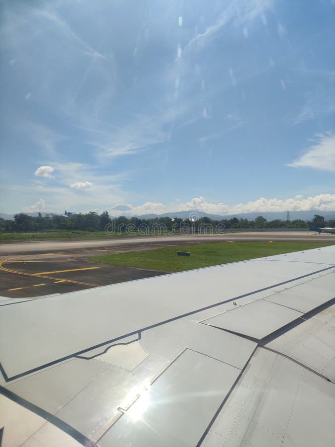 Nice View Inside Airplane before Take Off Stock Photo - Image of ...