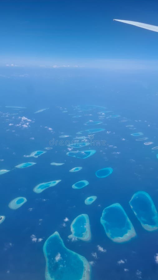 Nice View of the Maldives from the Plane Stock Photo - Image of blue ...