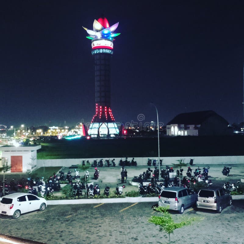 Nice View at Night from the Cafe Editorial Stock Image - Image of ...