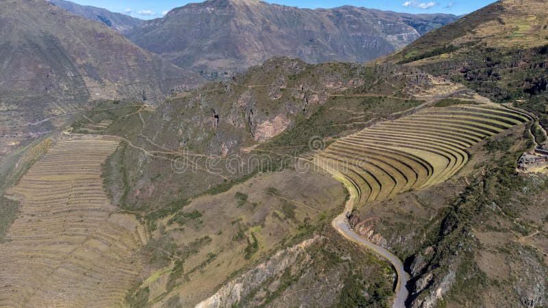 Nice View of the Pisac Ruins in Cusco Stock Image - Image of meadow ...