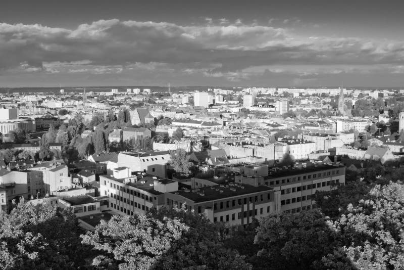 Nice view on Polish city. stock image. Image of tower - 13170373