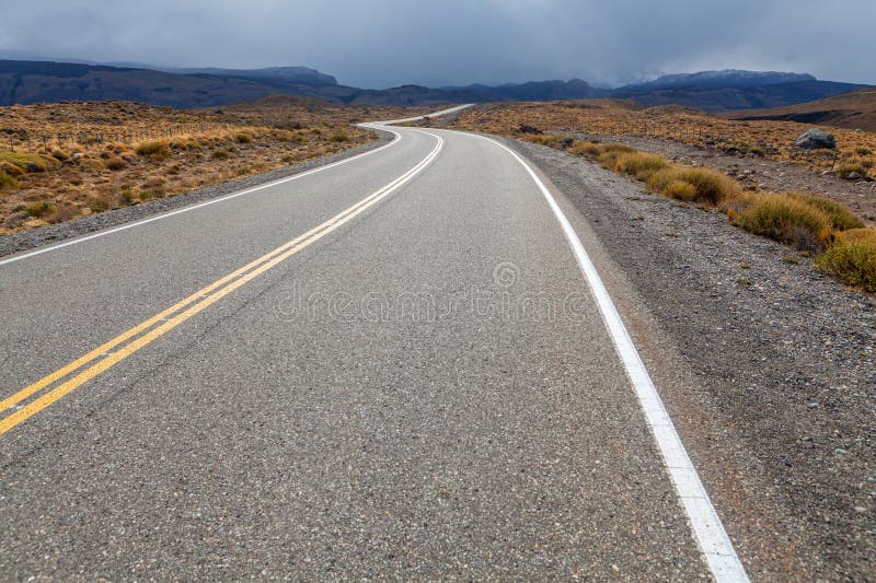 Nice View of the Road through Argentinian Patagonia Stock Photo - Image ...