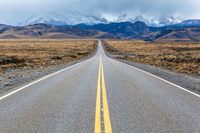 Nice View of the Road through Argentinian Patagonia Stock Photo - Image ...