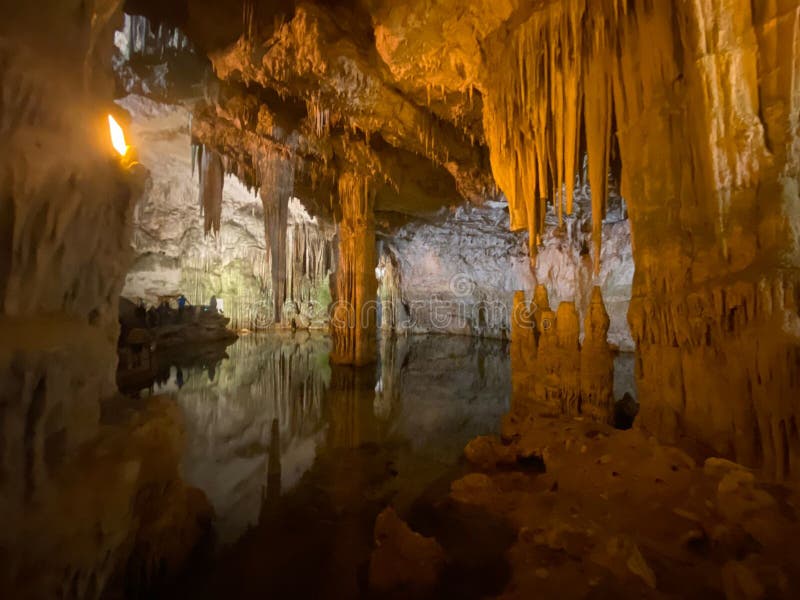 Nice View of a Stalagmites and Stalactites Stock Image - Image of ...