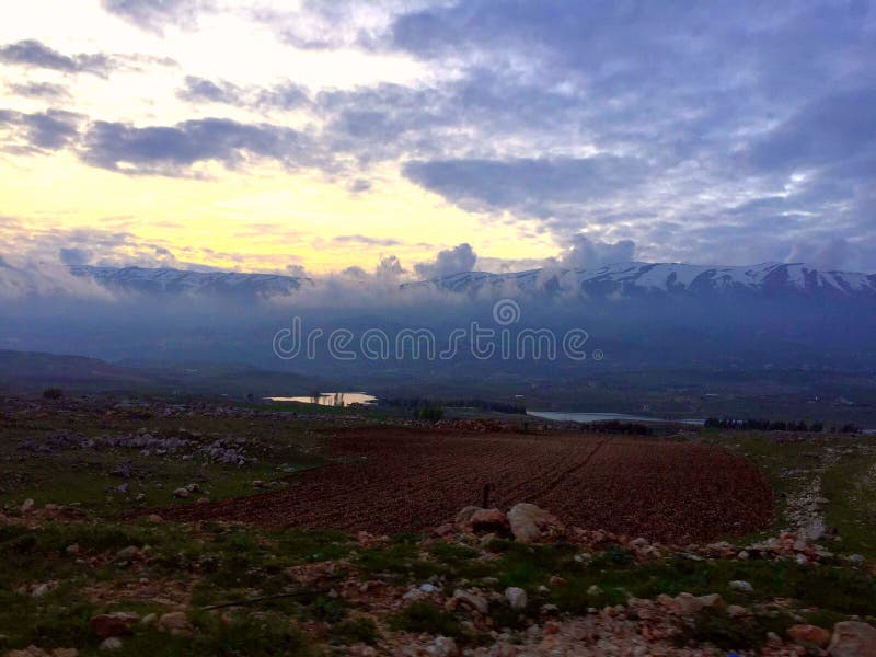 Nice View for a Sun Set between the Clouds Stock Photo - Image of view ...
