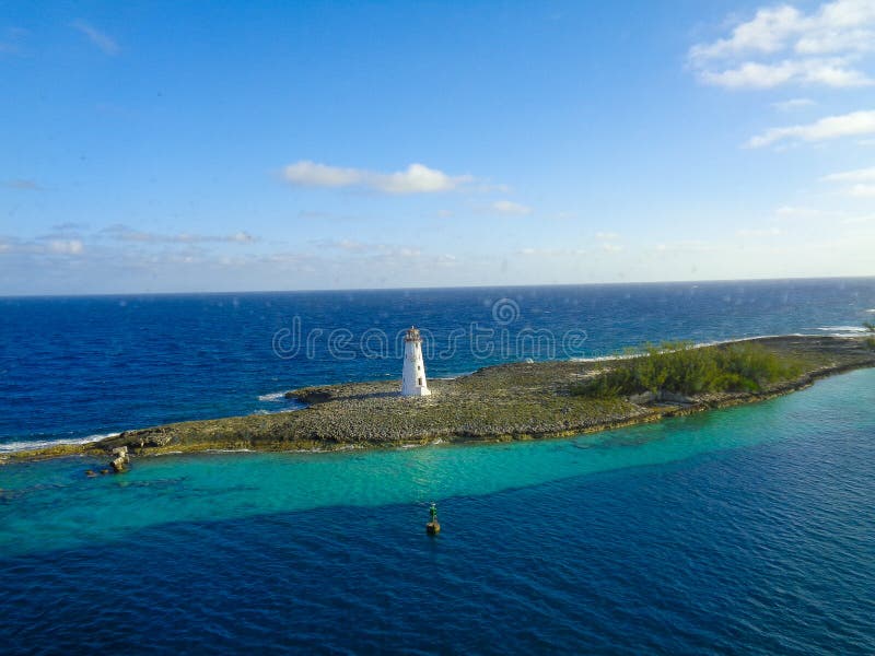 Nice View To an Island with Lighthouse Stock Photo - Image of island ...