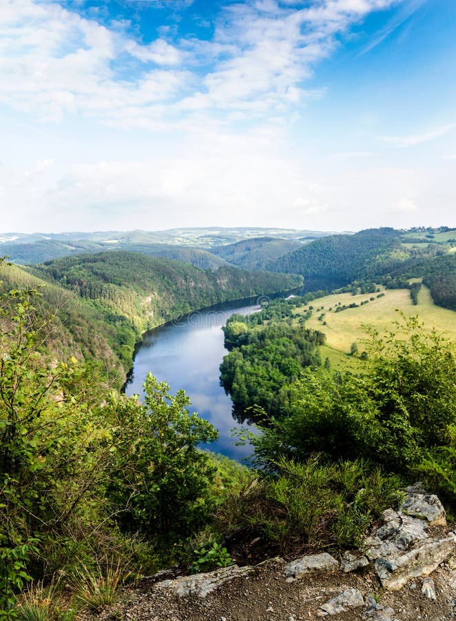 View Of Vltava River From Solenice Viewpoint, Czech Republic. Stock ...