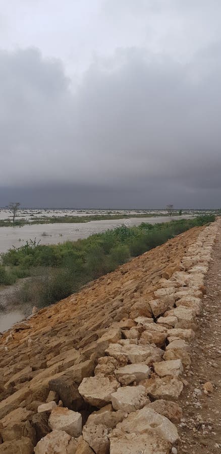 Nice View of Water Clouds and Stone Stock Photo - Image of soil, wood ...