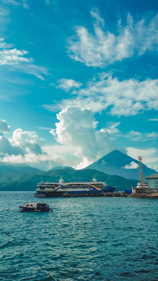 Nice View for Your Wallpaper, Sea Mountain and Bkue Sky Editorial Stock ...