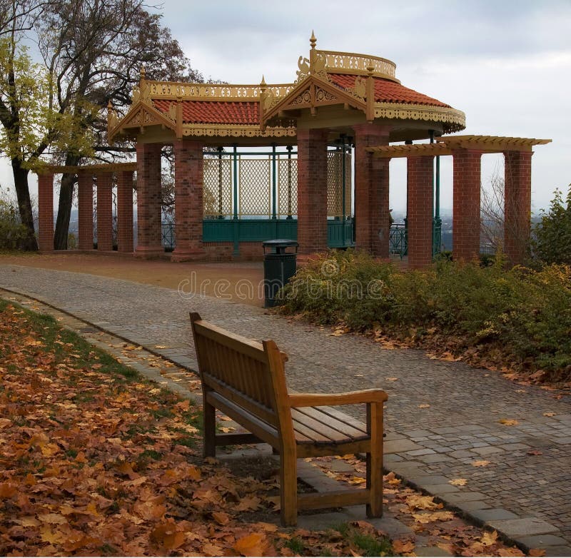 Nice viewpoint stock image. Image of czech, tree, bench - 12615025
