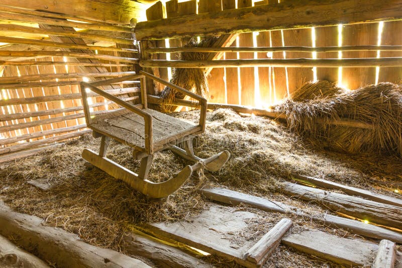 Nice Vintage Sledge in the Attic Stock Image - Image of sledge, roof ...